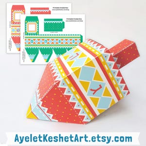 Printable Dreidel Box Template to Make a DIY Favor Box for Hanukkah ...