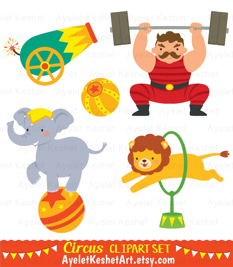 Circus Clipart Set. Cute Illustrations of Circus Animals | Etsy Israel