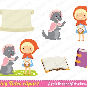 Fairy Tale Clipart Set. Cinderella, Snow White and Other Characters ...