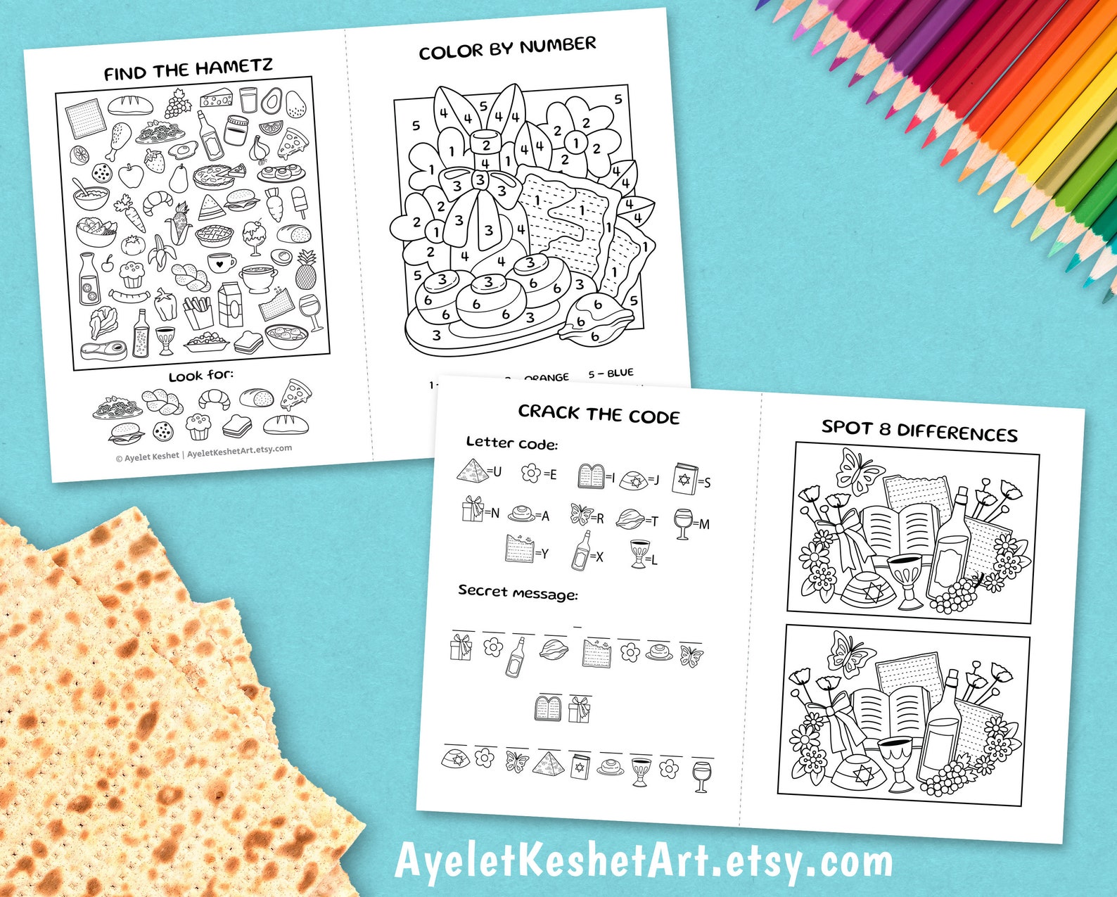 Printable Passover Activity Book for Kids. Activity Pages - Etsy