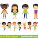 Diverse Kids Clipart. Multi Ethnic Children (white, Asian and Black ...