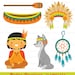 Native American Inspired Clipart With Digital Papers. Cute Indian ...