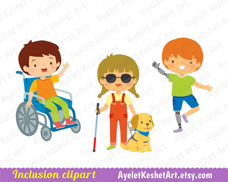 Inclusion Clipart Set. Kids Showcasing Inclusivity Through Diversity of ...