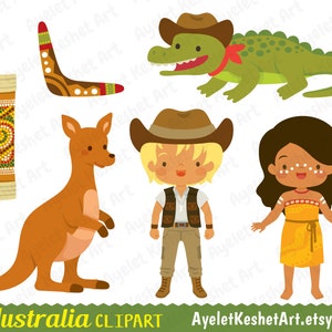Australia Clipart Bundle. Cute Australian Animals, Australian Symbols ...