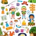 Camping Clipart Set. Travel and Outdoors Activities, Camping Gear and ...