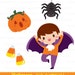 Kawaii Halloween Clipart Set. Cute Digital Clipart Bundle for Personal ...