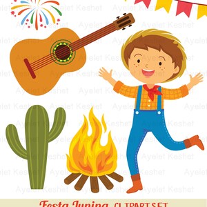 Festa Junina Digital Clip Art Set. Graphic Elements and Cute ...
