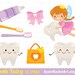 Tooth Fairy Clipart Bundle. Cute Tooth Fairies, Kawaii Teeth, Tooth ...