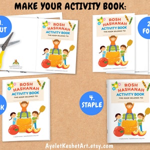 Printable Rosh Hashanah Activity Book for Kids. Activity Pages, Puzzles ...