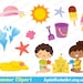 Summer Clipart Set. Cute Beach Clipart Bundle for Personal & Commercial ...
