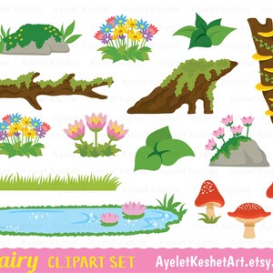 Fairy Clipart Bundle. Magical Fairies, Forest, Flowers and Nature ...