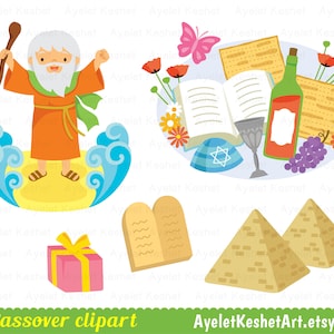 Passover Clipart Set. Cute Passover or Pesach Symbols for Kids. PNG ...