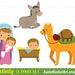 Nativity Clipart Set for Christmas. Digital Clipart Bundle With Cute ...
