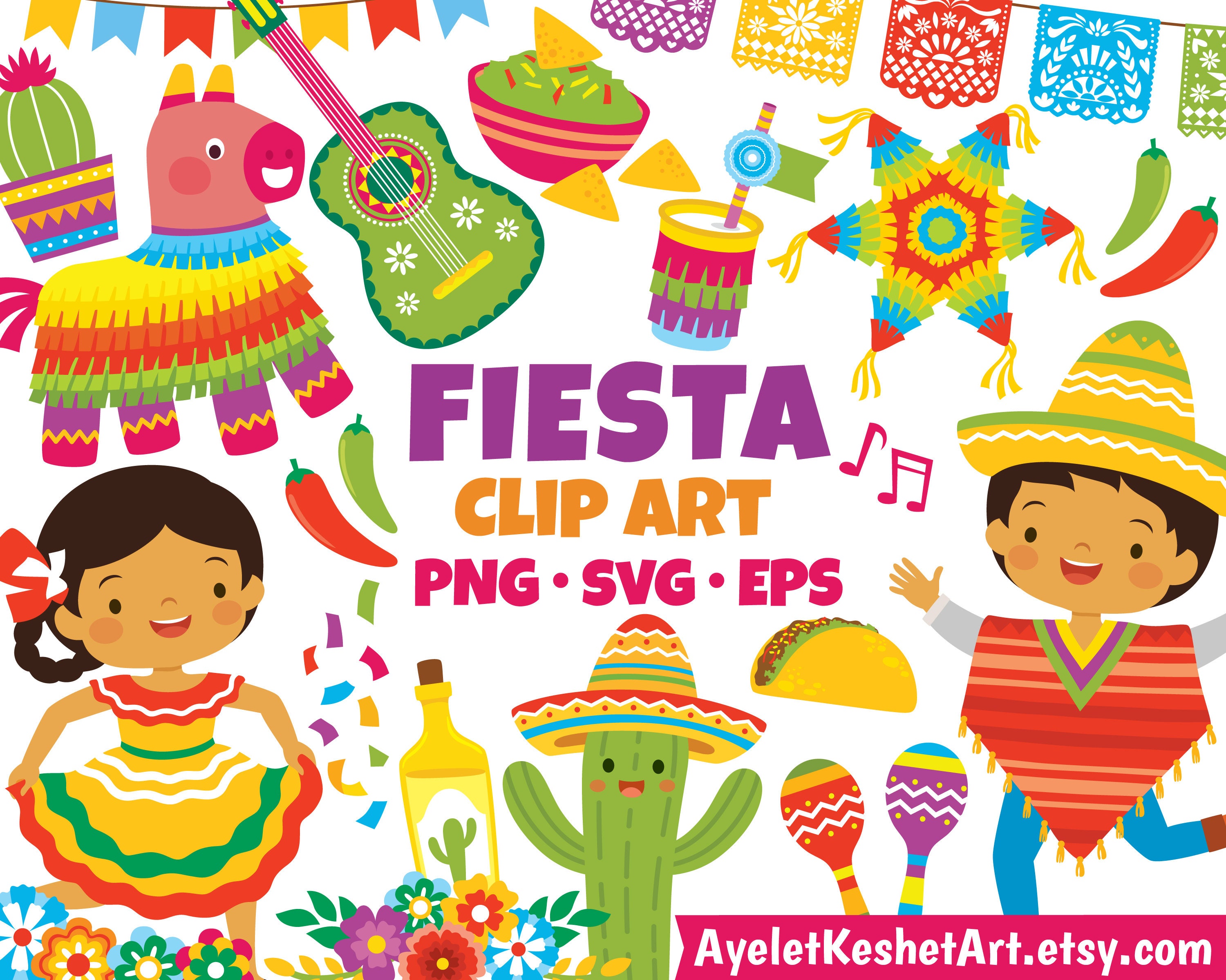 Fiesta Clipart Set Cute Graphics of Mexican Party and Cinco De Mayo ... Fiesta Clipart Set Cute Graphics of Mexican Party and Cinco De Mayo ...