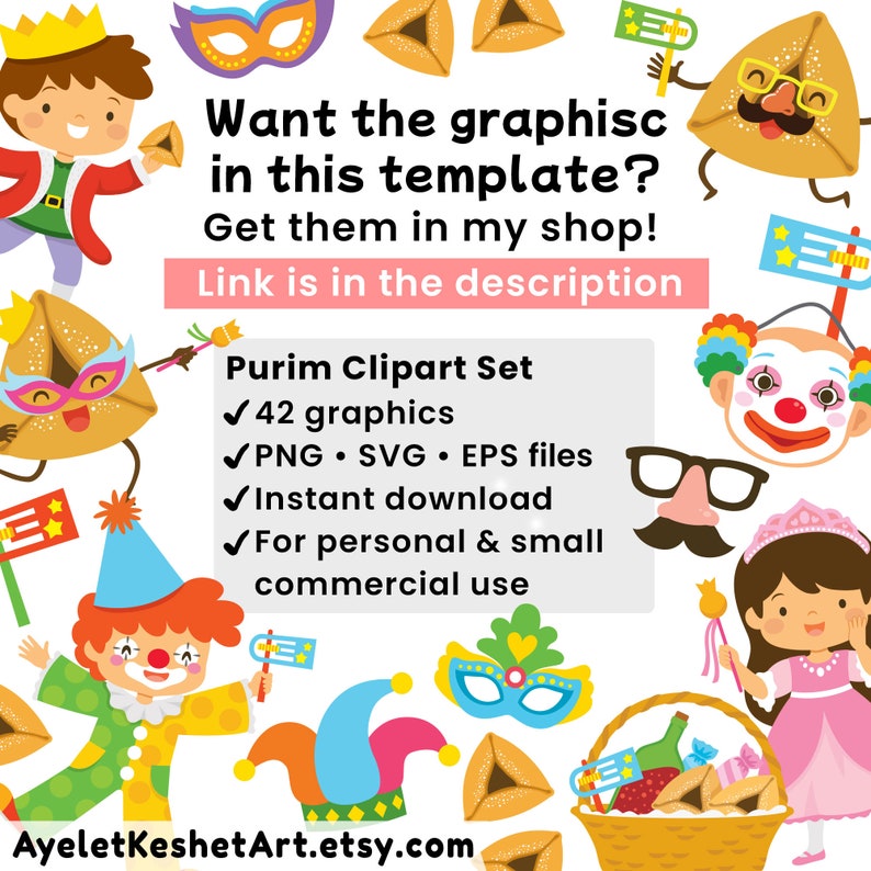 Purim Party Invitation Template - Customize Your Editable Purim ...