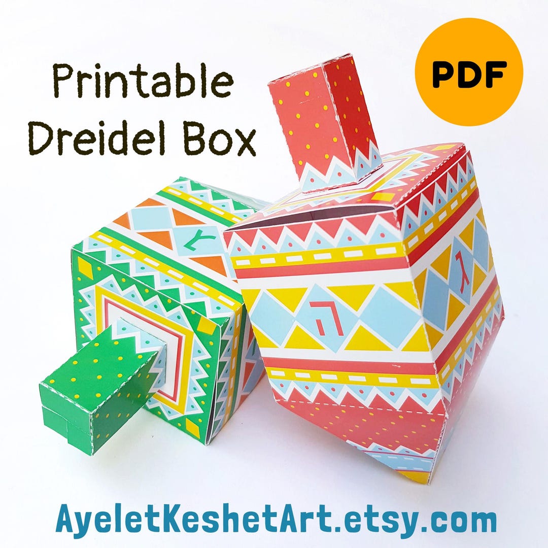 Printable Dreidel Box Template to Make a DIY Favor Box for Hanukkah ...