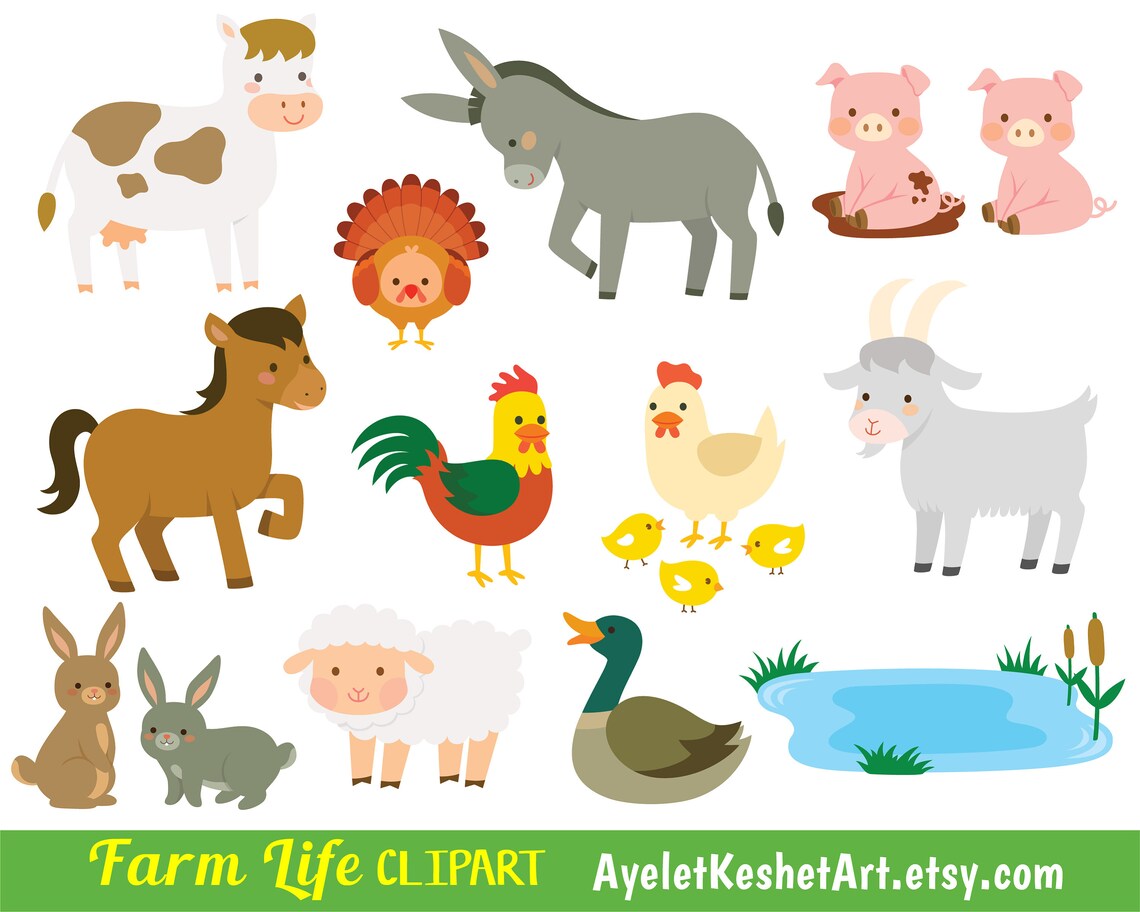 Big Farm Clipart Bundle. Farm Animals Farm Life and Farm - Etsy Israel