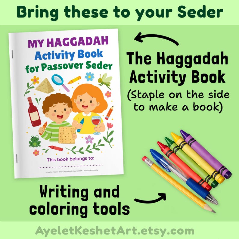 Printable Passover Seder Activity Book for Kids – Step-by-step Seder ...