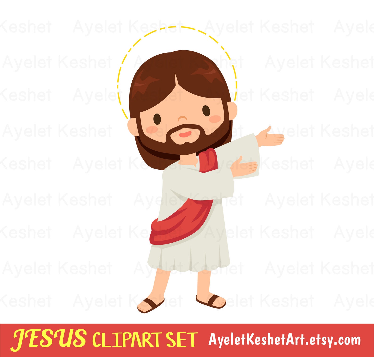 Jesus Clipart Set. Digital Clipart of Cute Jesus Illustrations - Etsy UK