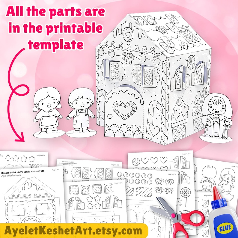 Printable Candy House Craft – Make Hansel and Gretel Scene With a ...