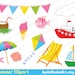 Summer Clipart Set. Cute Beach Clipart Bundle for Personal & Commercial ...