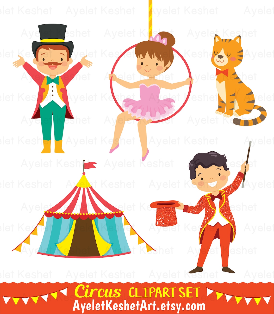 Circus Clipart Set. Cute Illustrations of Circus Animals | Etsy Israel