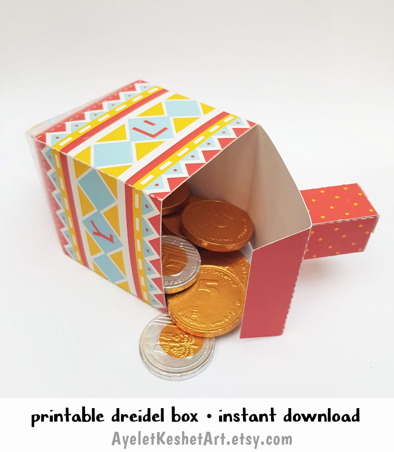 Printable Paper Dreidel Template to Make DIY Party Favor Box - Etsy