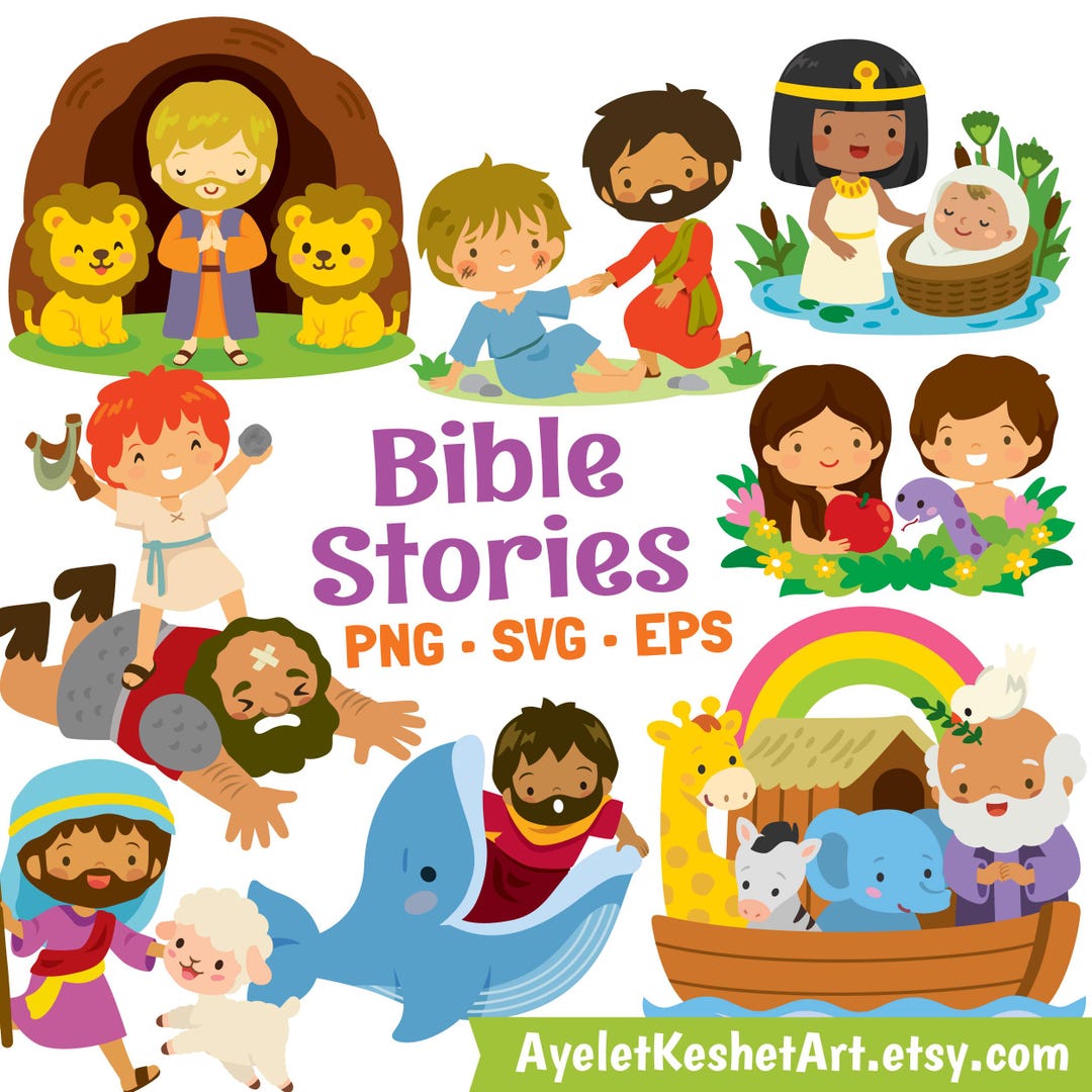 Bible Stories Clip Art: Cute Illustrations of Famous Bible Characters ...