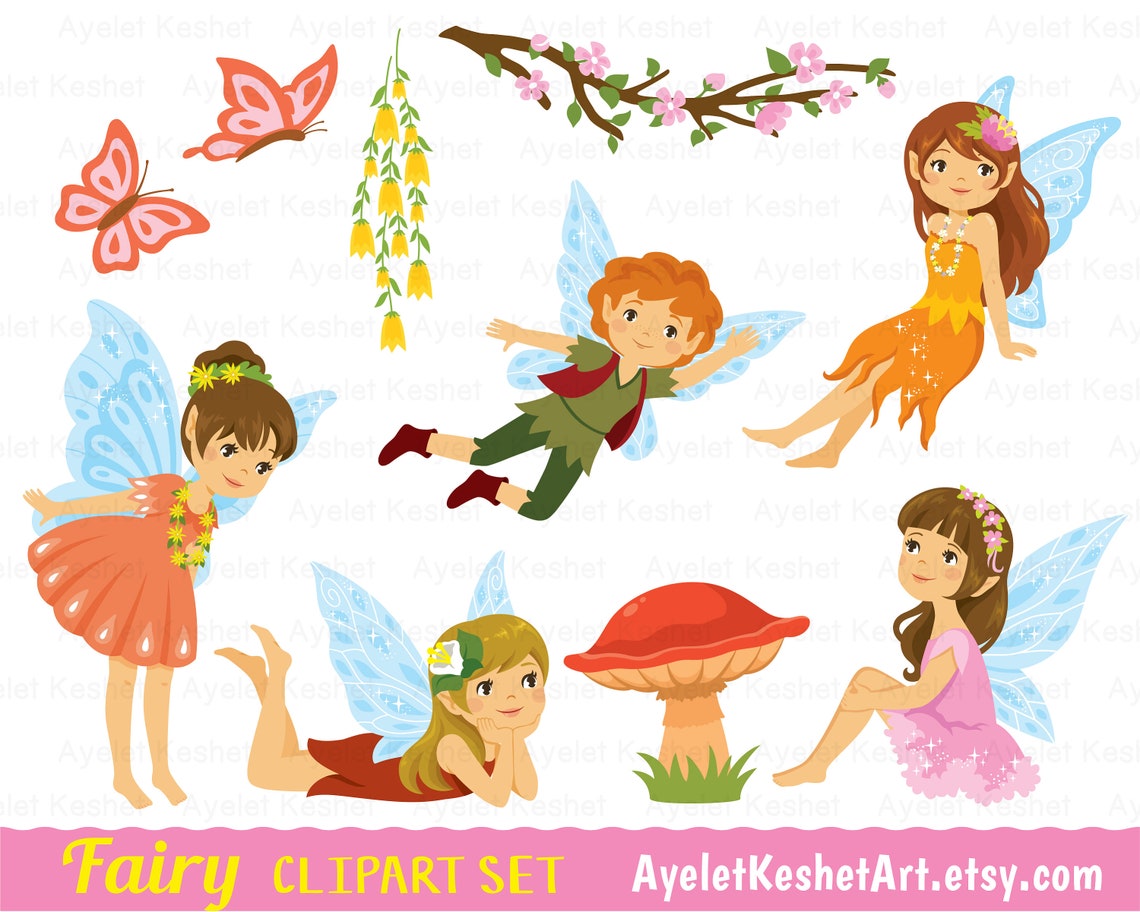 Fairy Clipart Bundle. Magical Fairies Forest Flowers and - Etsy Israel