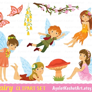 Fairy Clipart Bundle. Magical Fairies, Forest, Flowers and Nature ...