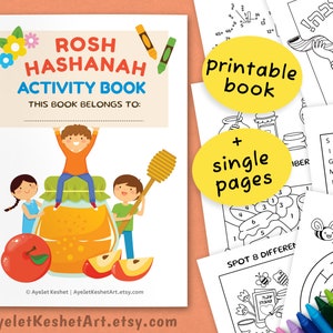 Printable Rosh Hashanah Activity Book for Kids. Activity Pages, Puzzles ...
