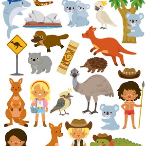 Australia Clipart Bundle. Cute Australian Animals, Australian Symbols ...