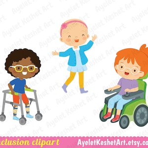 Inclusion Clipart Set. Kids Showcasing Inclusivity Through Diversity of ...