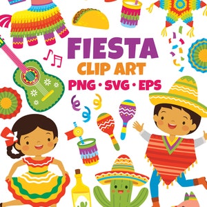Fiesta Clipart Set Cute Graphics of Mexican Party and Cinco De Mayo ...