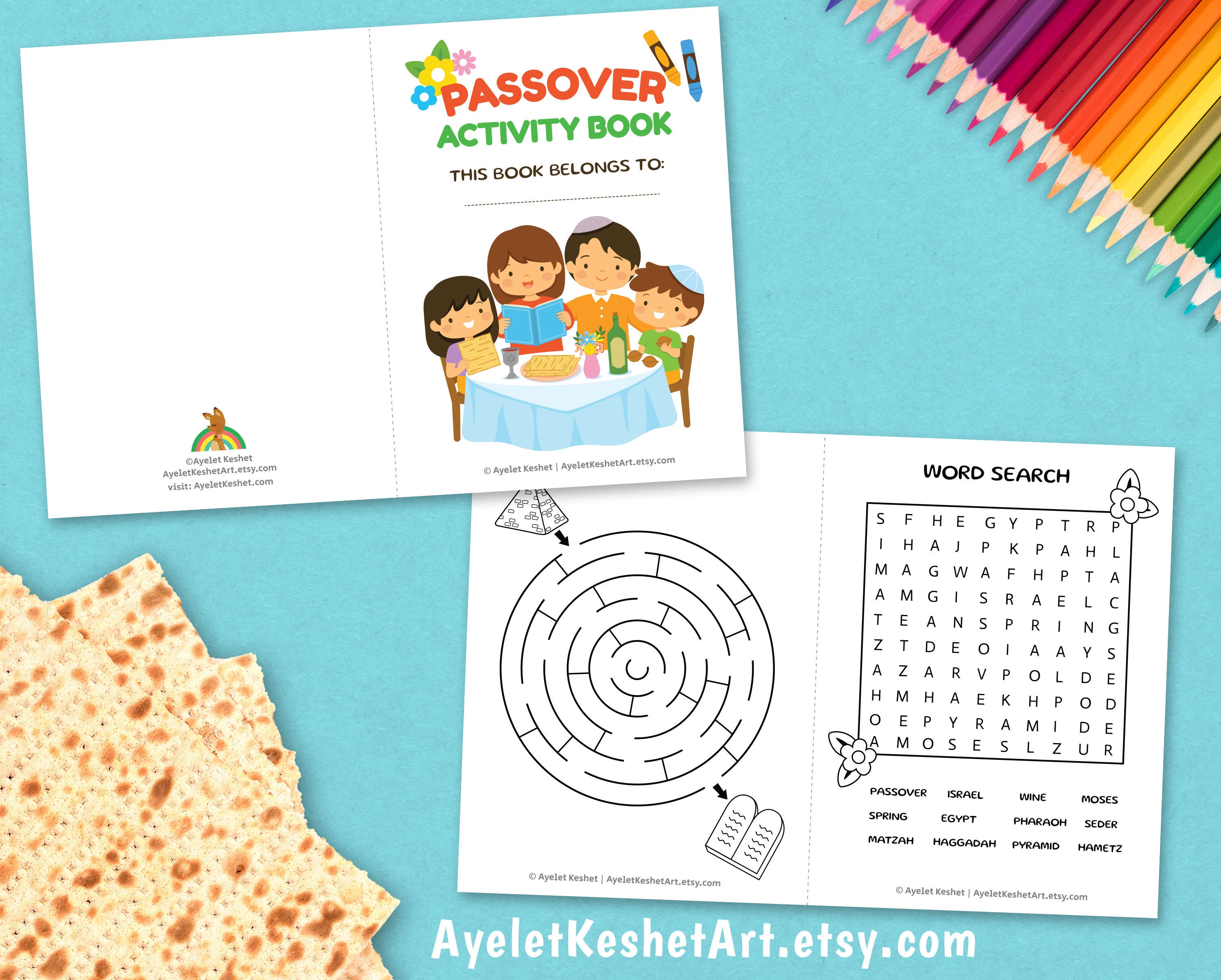 Printable Passover Activity Book for Kids. Activity Pages - Etsy Israel