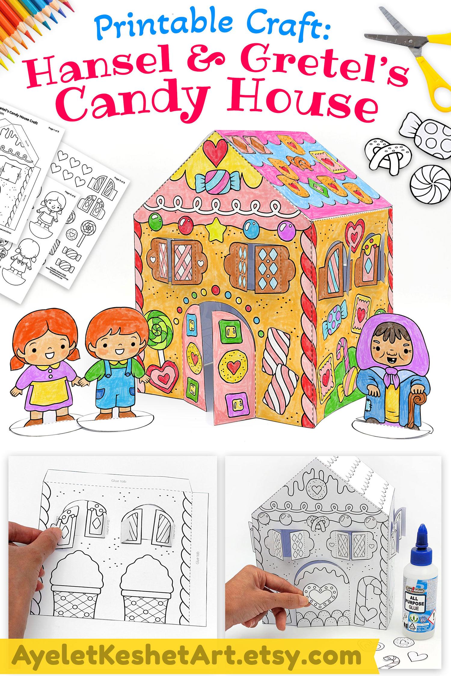 Printable Candy House Craft – Make Hansel and Gretel Scene With a ...