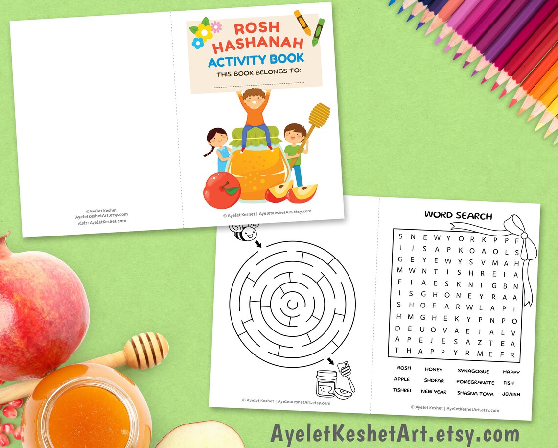 Printable Rosh Hashanah Activity Book for Kids. Activity - Etsy