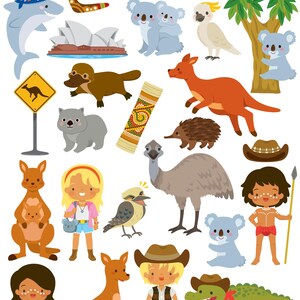Australia Clipart Bundle. Cute Australian Animals, Australian Symbols ...