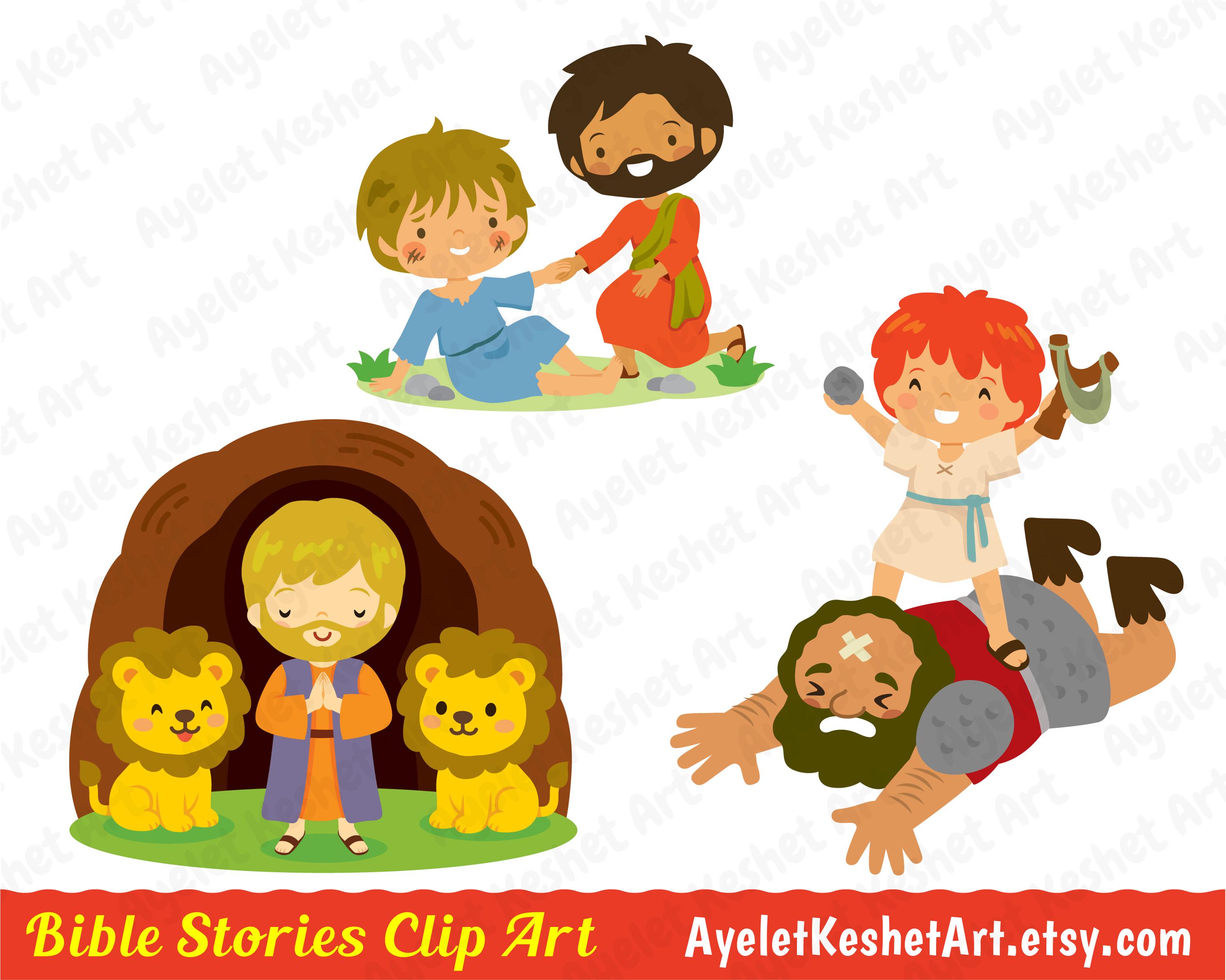 Bible Stories Clip Art: Cute Illustrations of Famous Bible Characters ...
