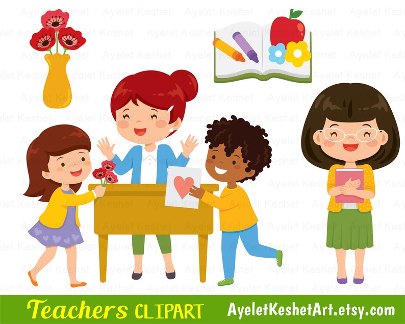 Teacher Clipart / School Clipart Set. School Kids and Cute - Etsy Canada