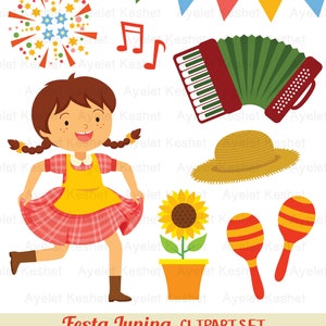 Festa Junina Digital Clip Art Set. Graphic Elements and Cute ...
