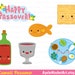 Passover Clipart With Kawaii Characters. Cute Passover or Pesach ...