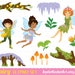 Fairy Clipart Bundle. Magical Fairies, Forest, Flowers and Nature ...
