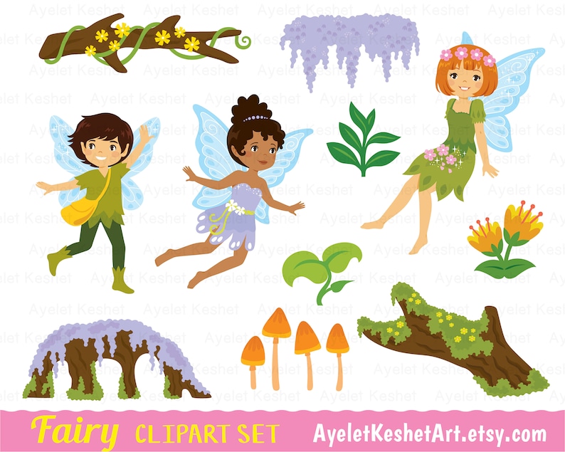 Fairy Clipart Bundle. Magical Fairies Forest Flowers and - Etsy Israel