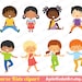 Diverse Kids Clipart. Multi Ethnic Children (white, Asian and Black ...
