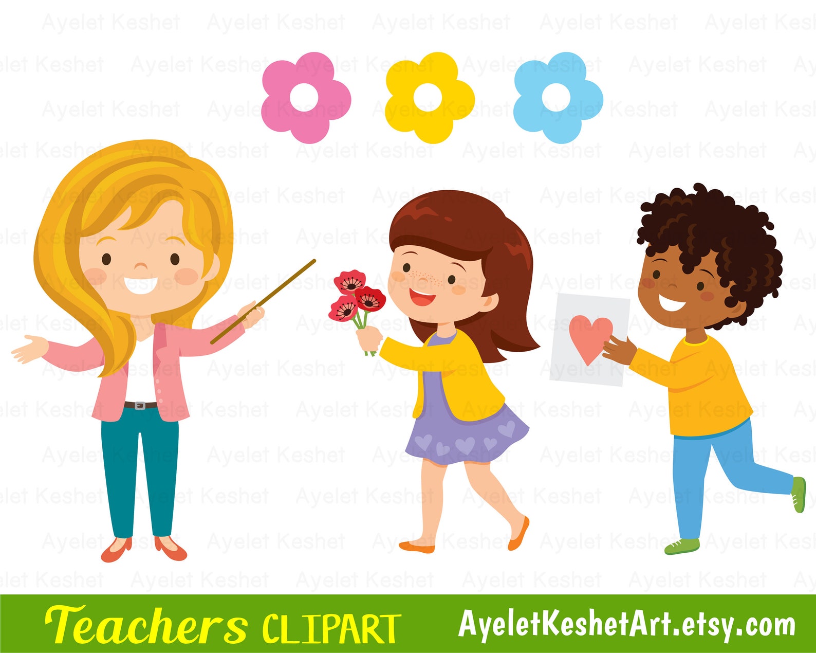 Teacher Clipart / School Clipart Set. School Kids and Cute | Etsy