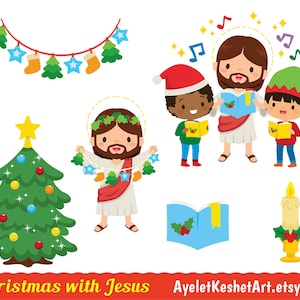Christmas With Jesus Clipart Set - Cute Jesus & Religious Kids ...