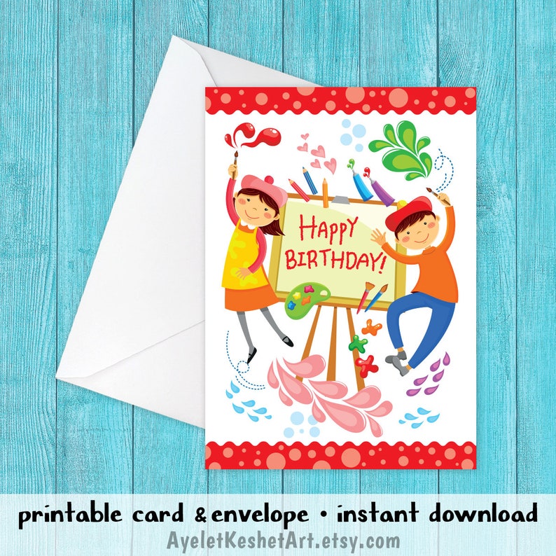 Cute Birthday Card for Kids Creative Boy and Girl A6 - Etsy