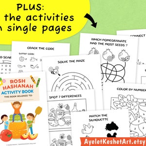 Printable Rosh Hashanah Activity Book for Kids. Activity Pages, Puzzles ...