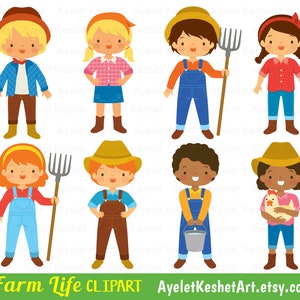 Big Farm Clipart Bundle. Farm Animals, Farm Life and Farm Kids, Plus ...